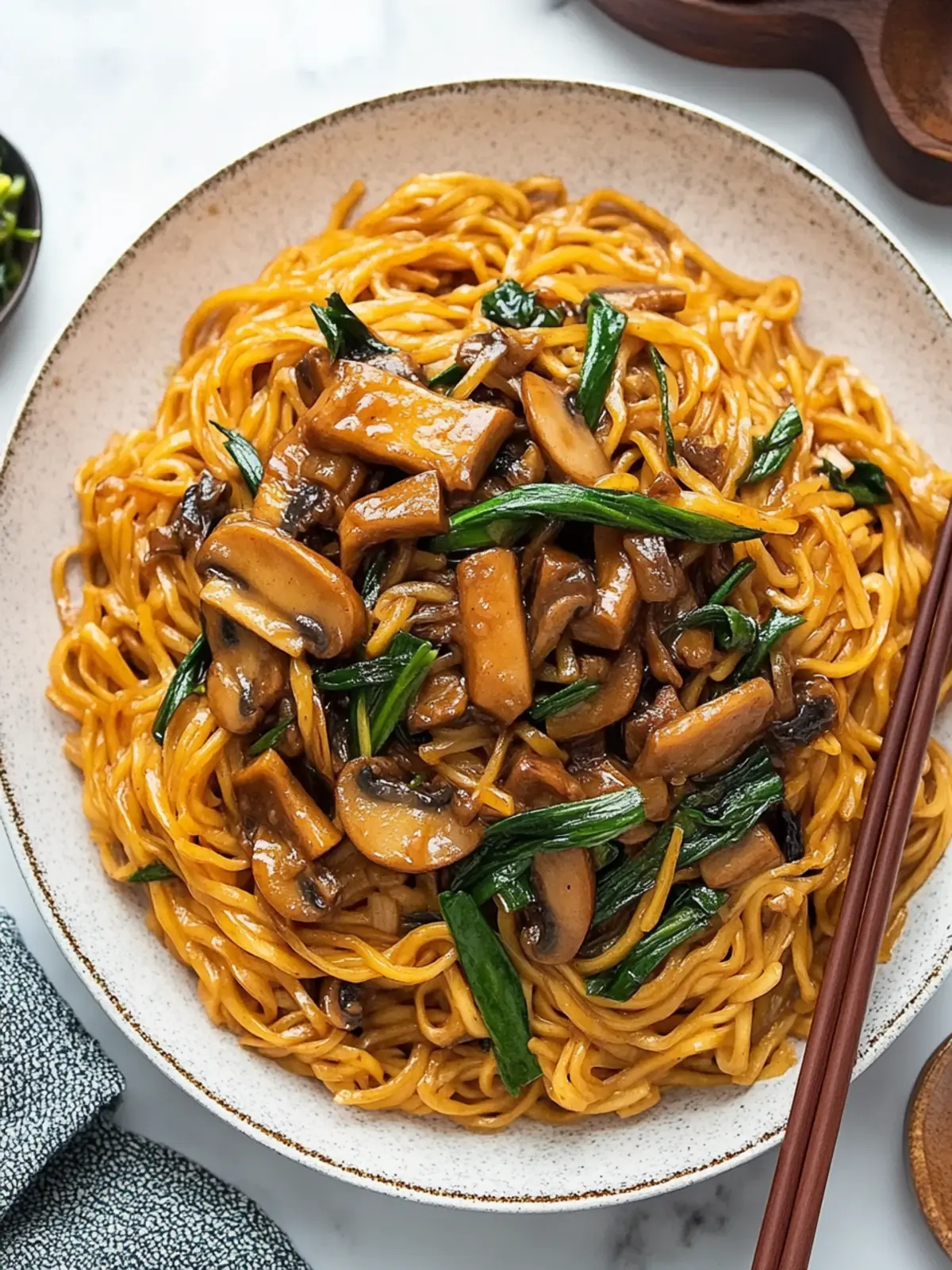 Delicious Braised E-Fu Noodles With Mushrooms in 30 Minutes
