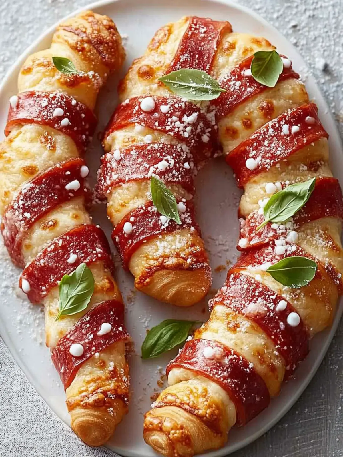 Irresistible Pizza Candy Cane Crescent for Festive Joy