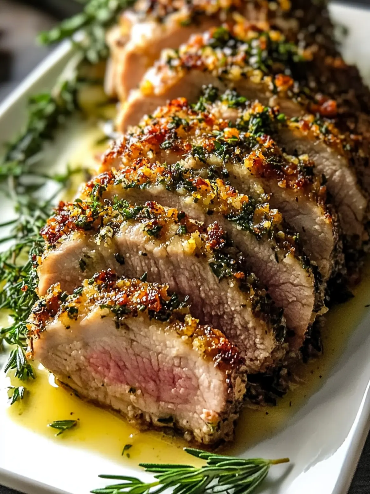 Irresistible Herb-Crusted Juicy Roasted Pork Tenderloin