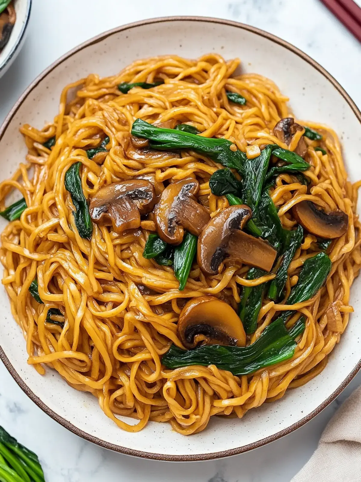 Delicious Braised E-Fu Noodles With Mushrooms in 30 Minutes