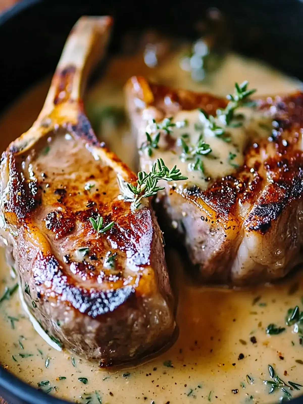 Irresistible Lamb Chops with Mustard Thyme Sauce - Delicious Dinner