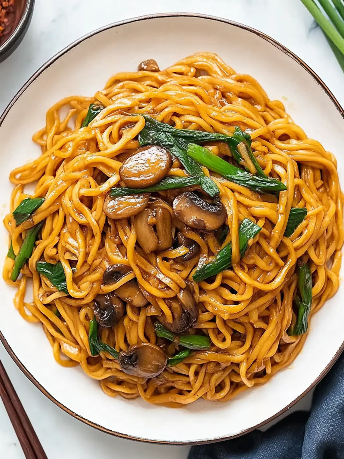 Delicious Braised E-Fu Noodles With Mushrooms in 30 Minutes