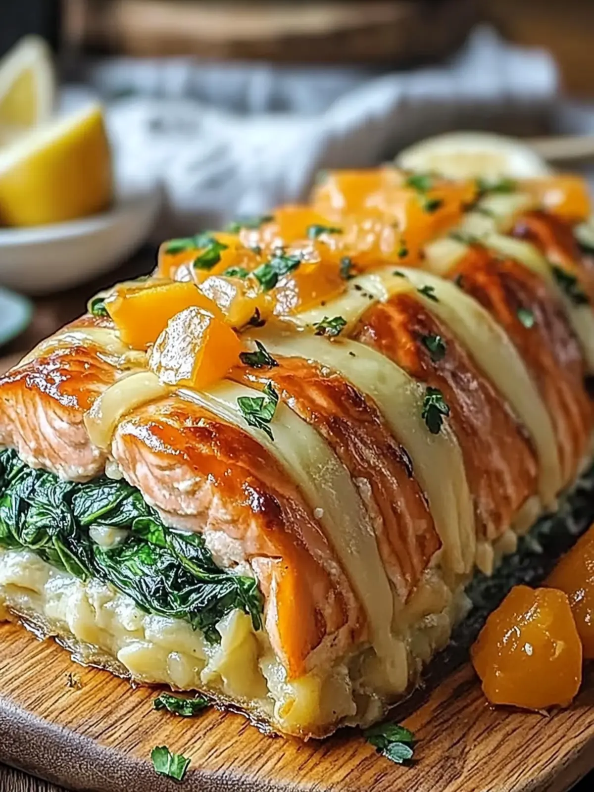 Easy Spinach and Cheese Stuffed Salmon Wellington Recipe
