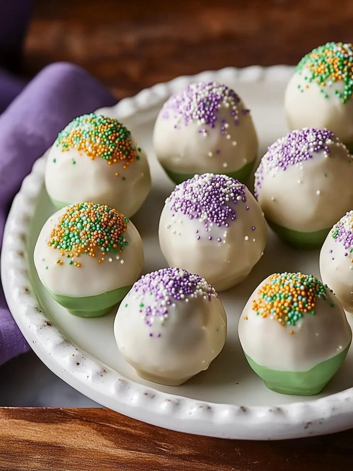 Irresistible King Cake Truffles for a Festive Mardi Gras Treat