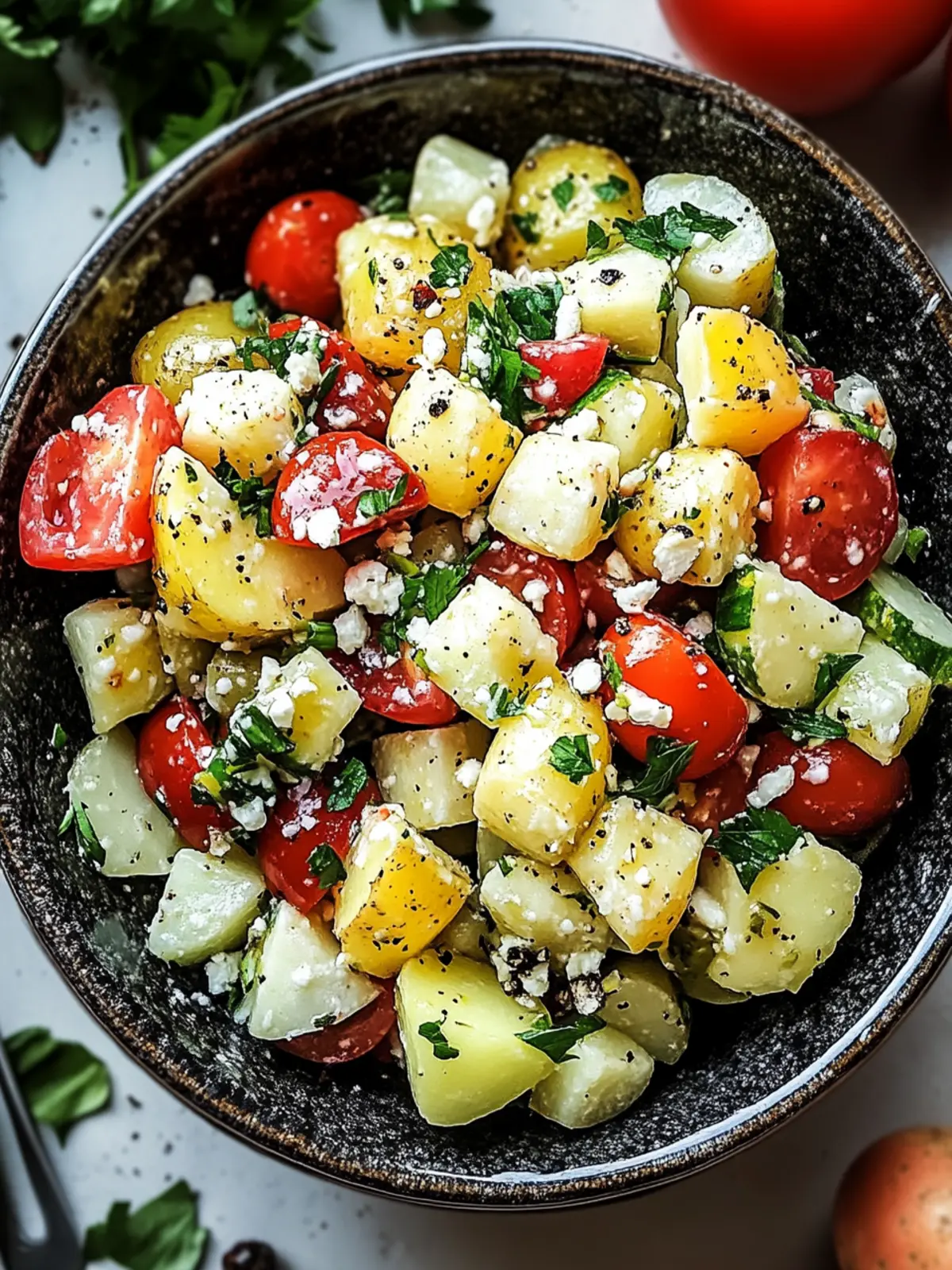 Irresistible Turkish Potato Salad with Zesty Mediterranean Flavor