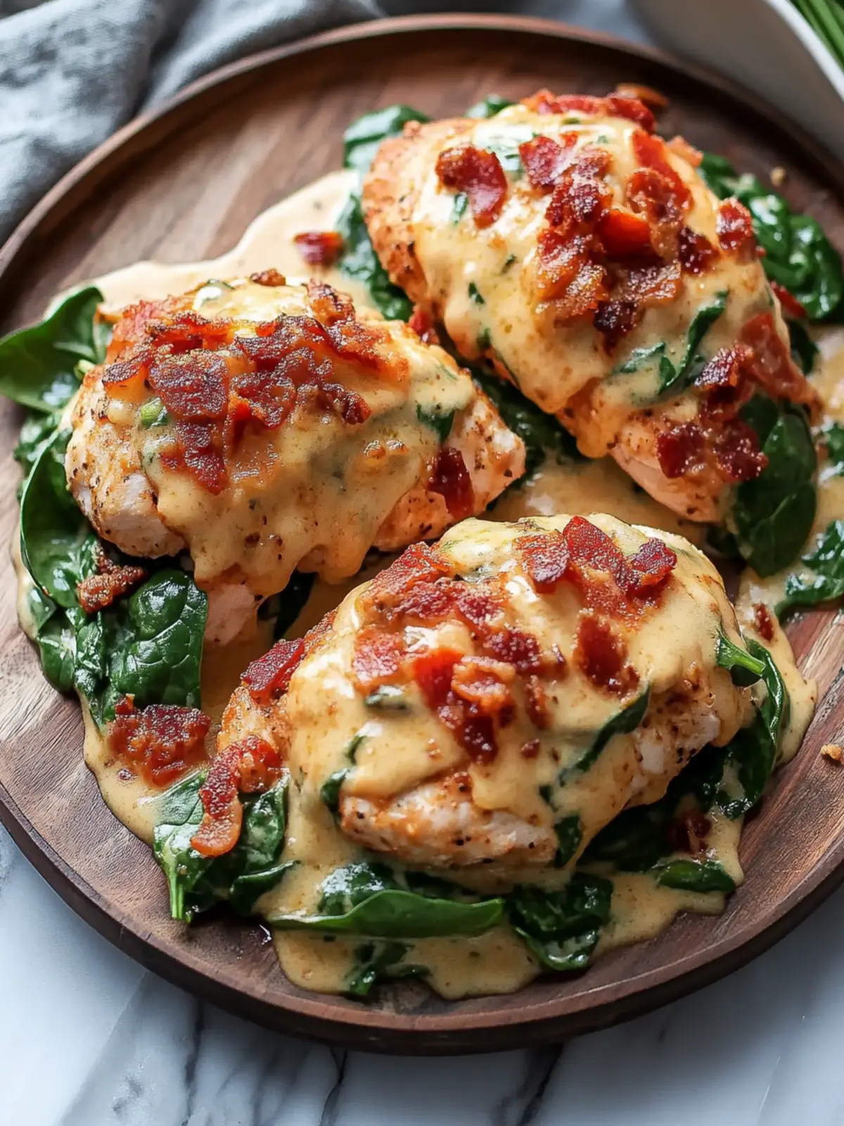 The Ultimate Smothered Chicken BLT with Spinach and Parmesan