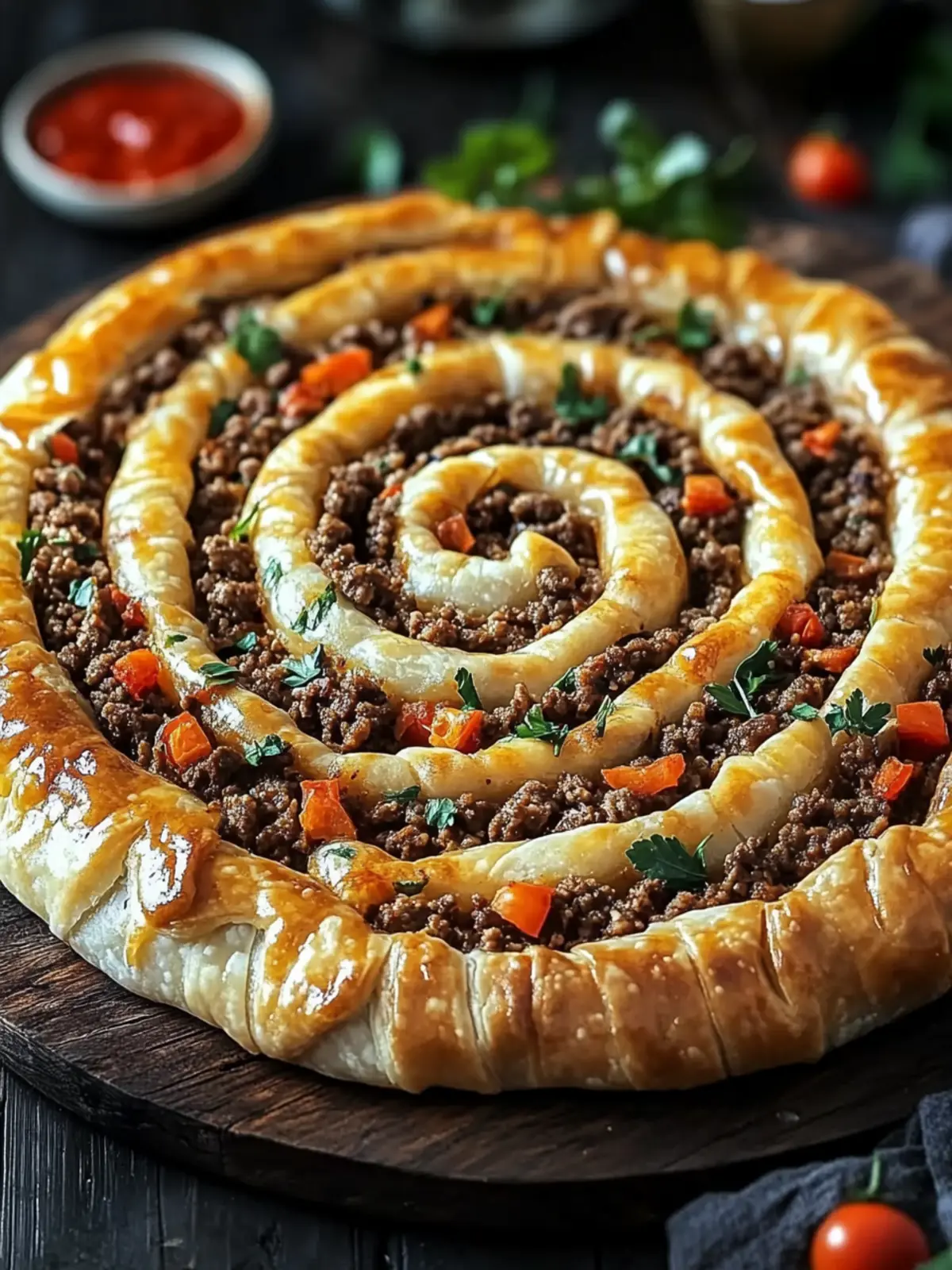 Ultimate Turkish Spiral Borek with Spiced Ground Beef