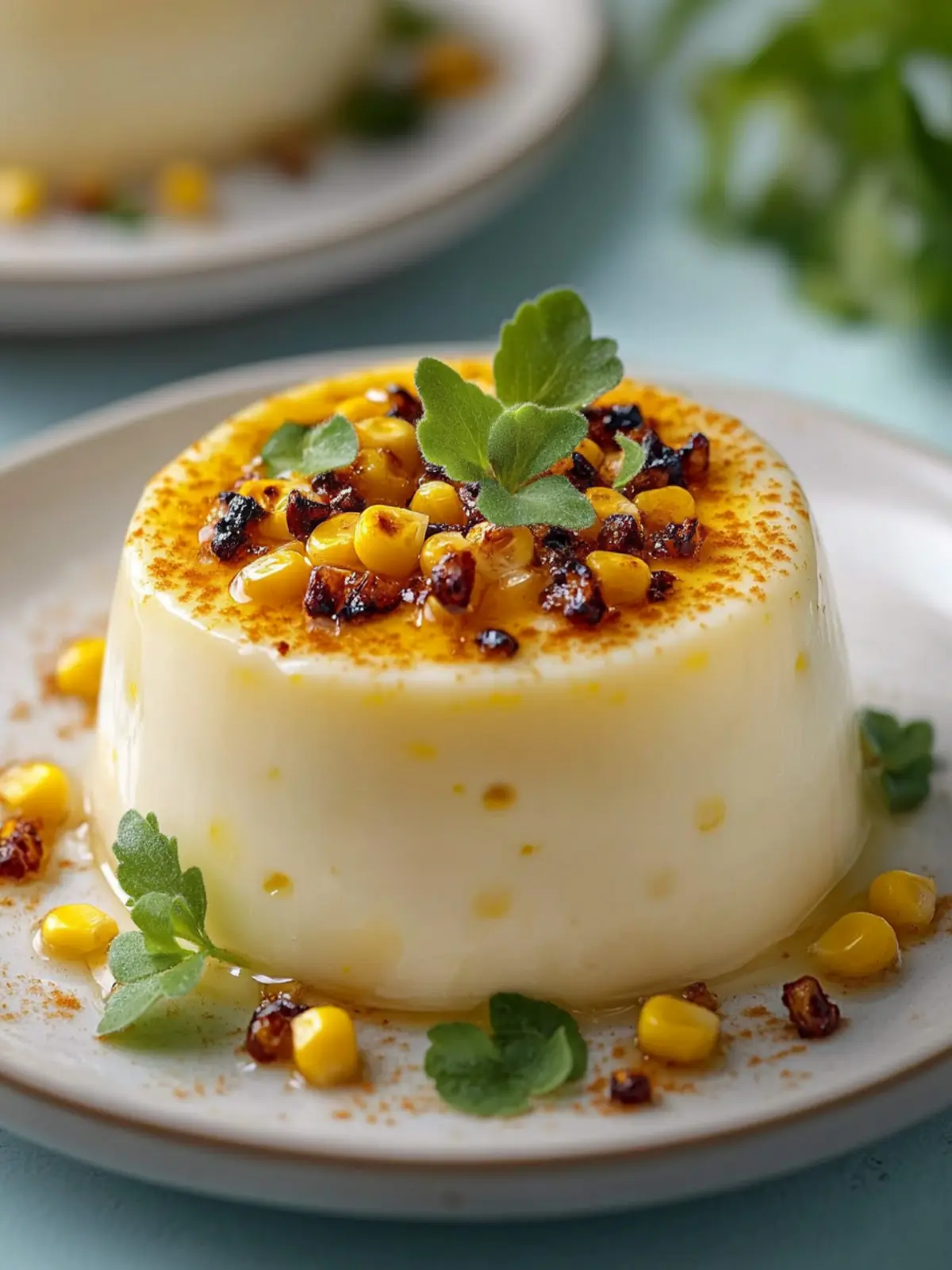 Irresistible Roasted Corn Panna Cotta with Zesty Chili-Lime Oil