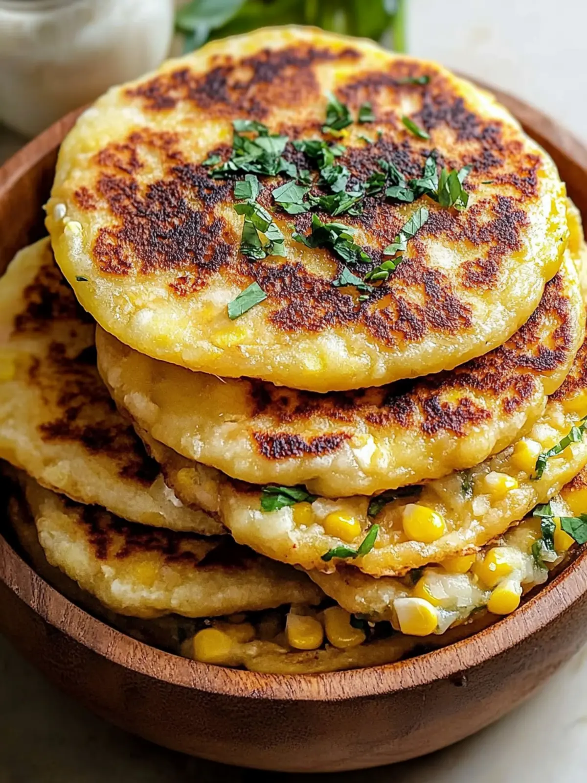 Irresistible Venezuelan Sweet Corn Cachapas with Gooey Cheese