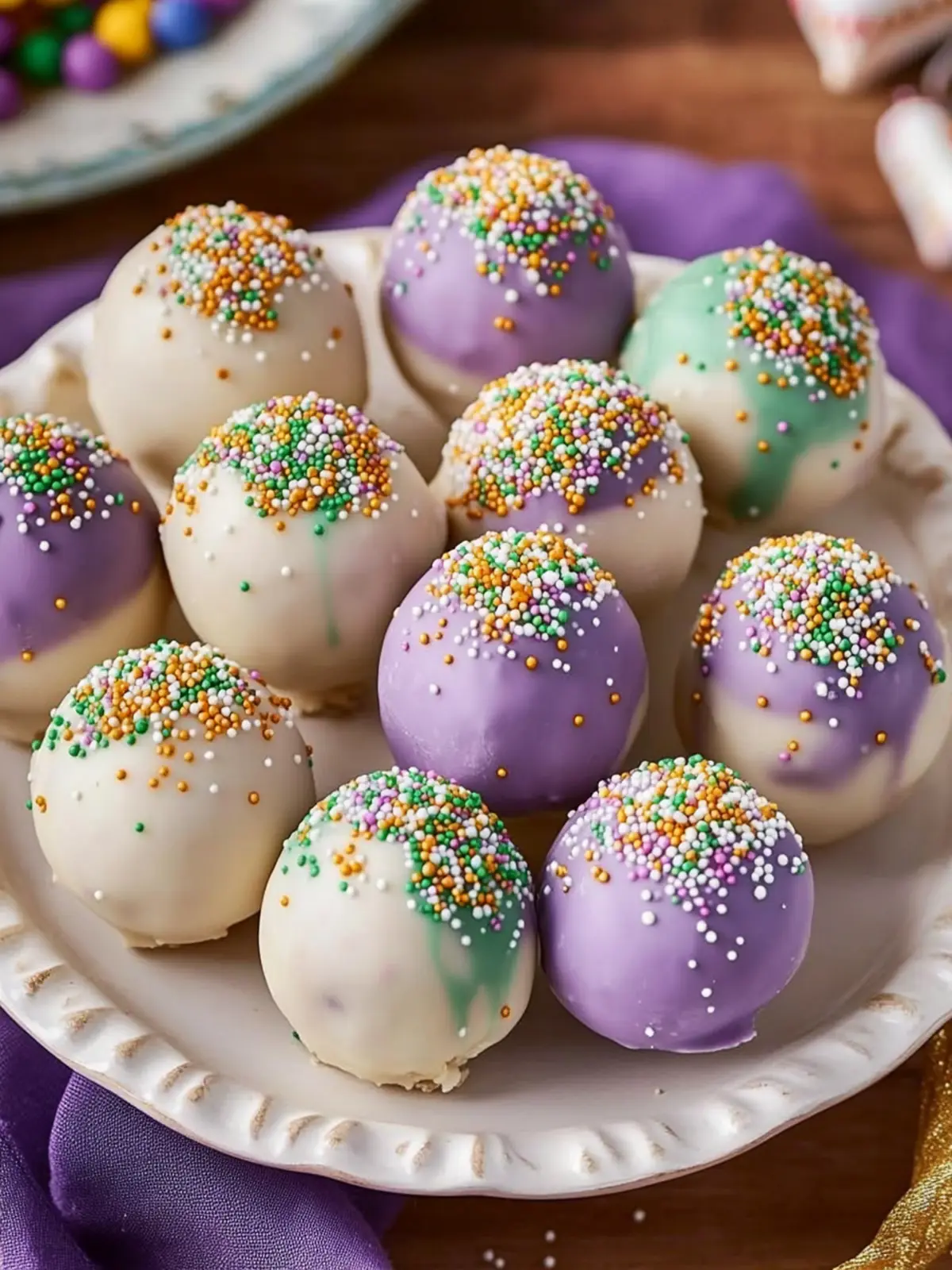 Irresistible King Cake Truffles for a Festive Mardi Gras Treat