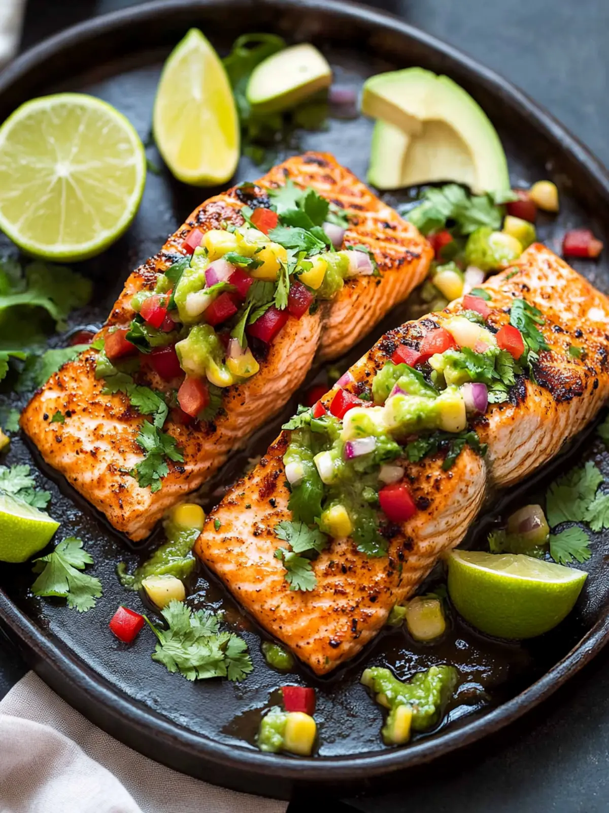 Irresistible Mexican Salmon with Creamy Lime Cilantro Sauce