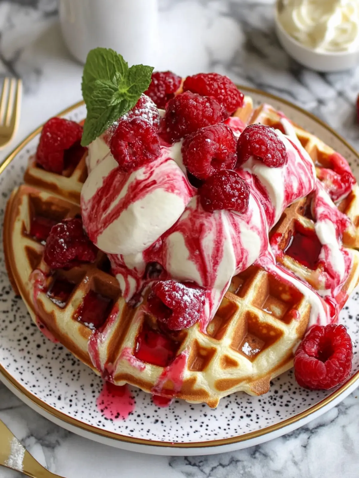 Irresistible Red Velvet Marble Waffles for a Festive Breakfast