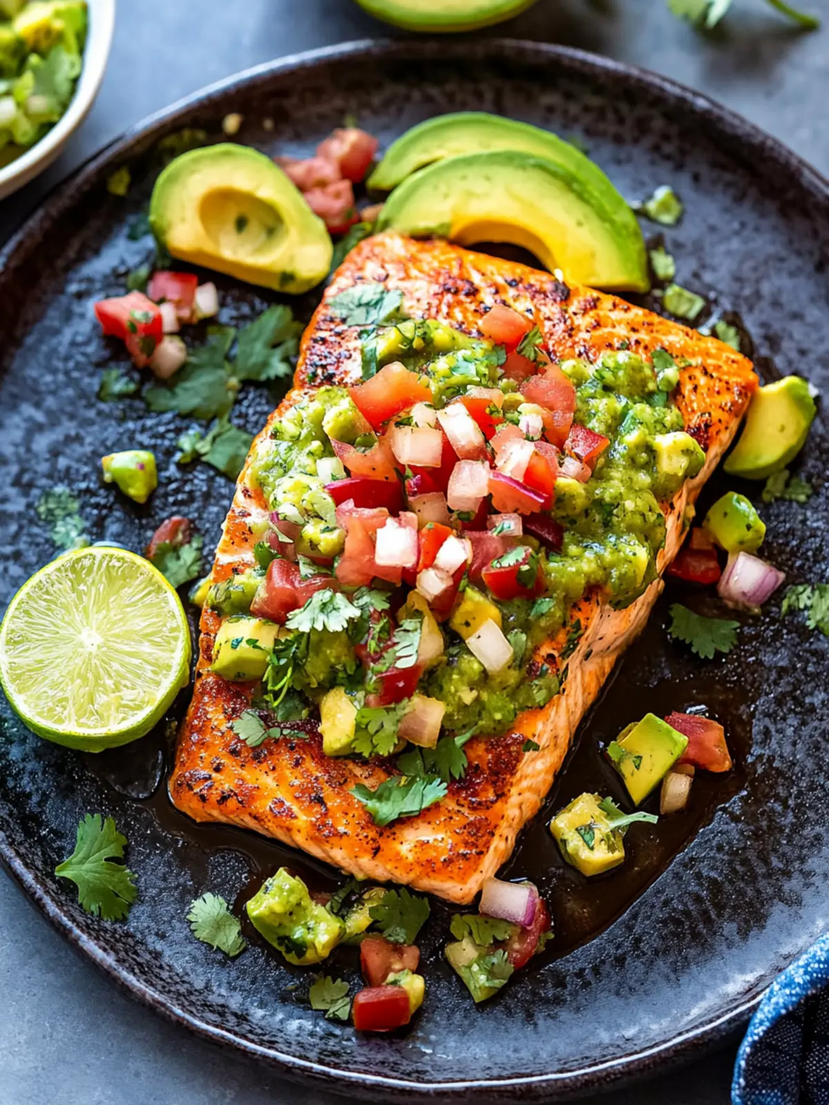 Irresistible Mexican Salmon with Creamy Lime Cilantro Sauce
