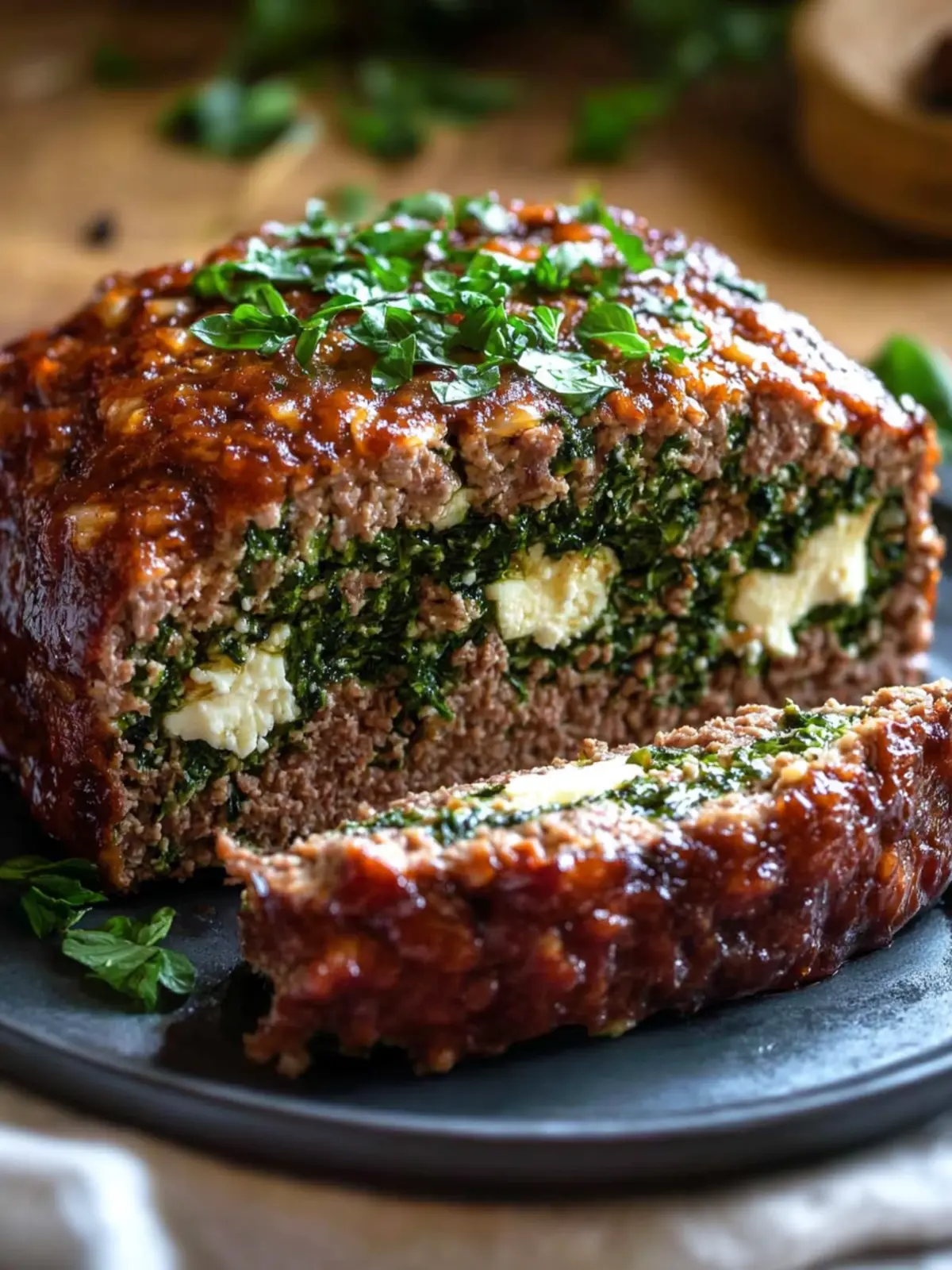 Irresistible Spinach Feta Stuffed Meatloaf: A Delicious Twist