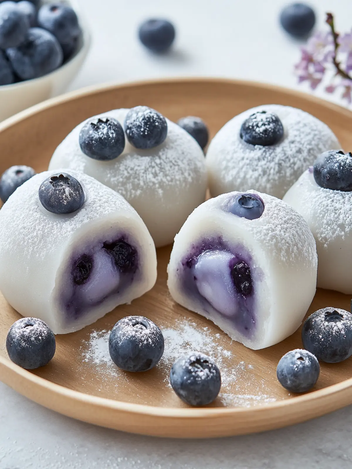 Blueberry Cream Mochi Buns: Irresistible No-Bake Delight