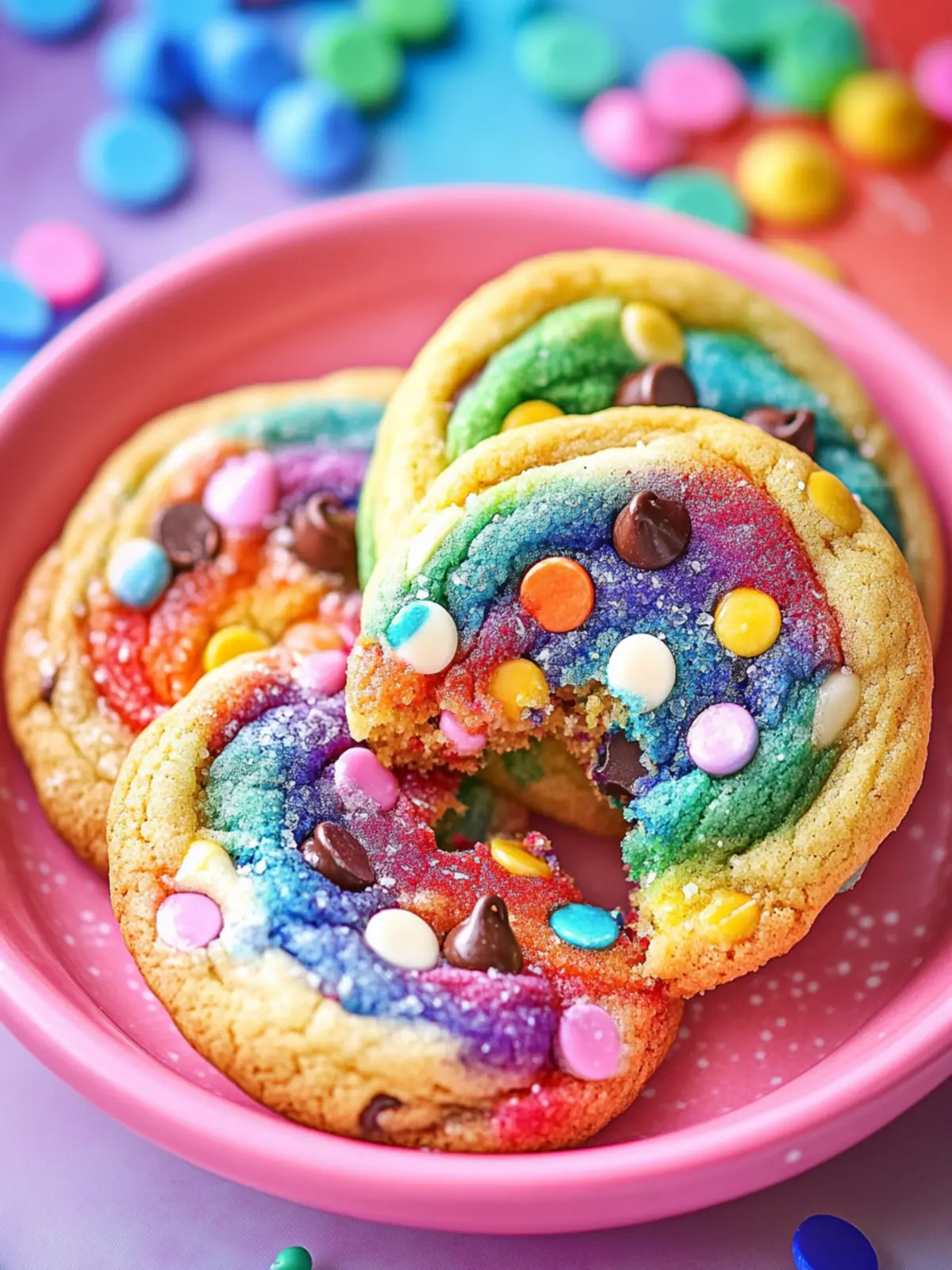 Ultimate Rainbow Chocolate Chip Cookies – Irresistibly Fun!